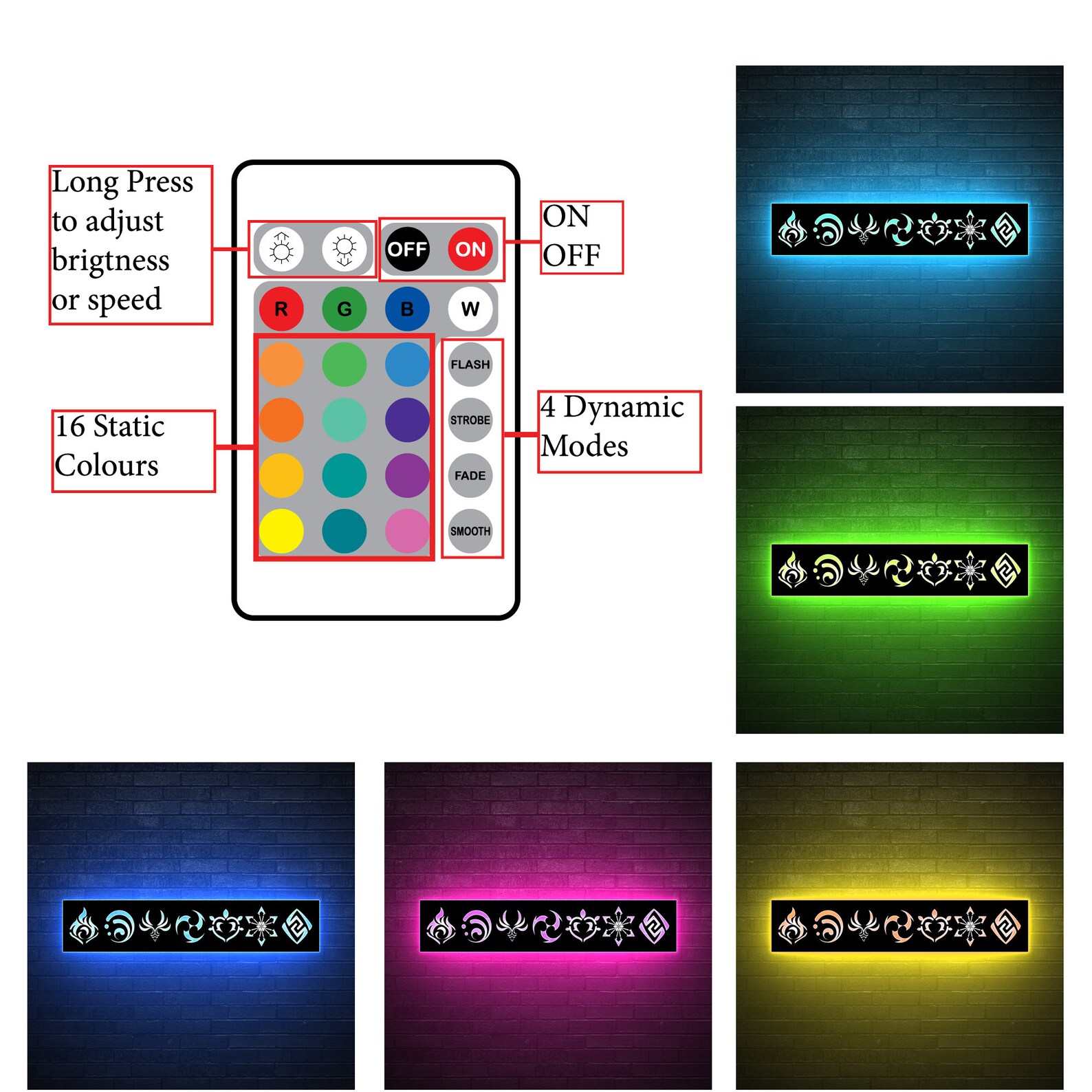 Genshin Impact Game Room Sign Lighted Wall Art-playroom Wall Decor-led ...