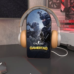Csgo Wood Headphone Stand-gamertag Sign-gaming Headset Stand-custom ...