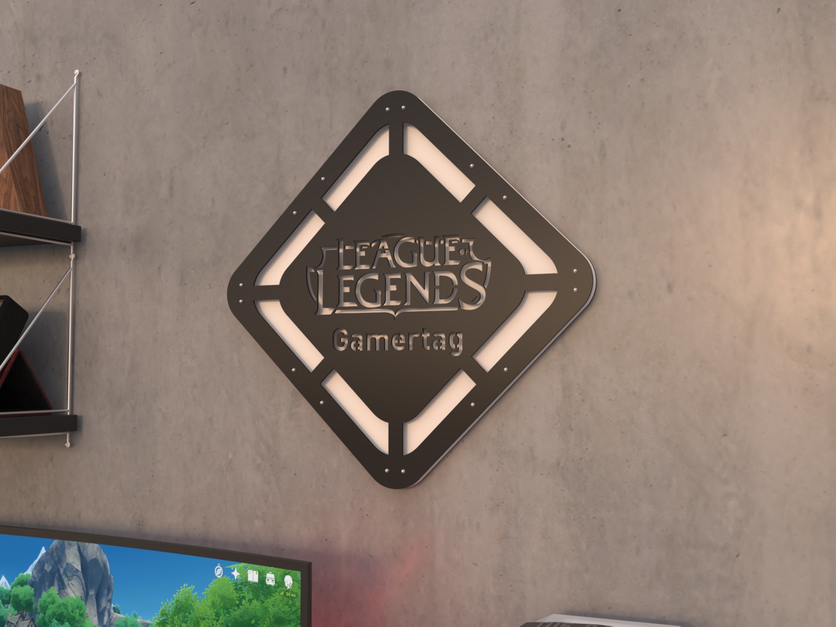 League of Legends Game Room Sign Lighted Wall Art-playroom Wall Decor ...