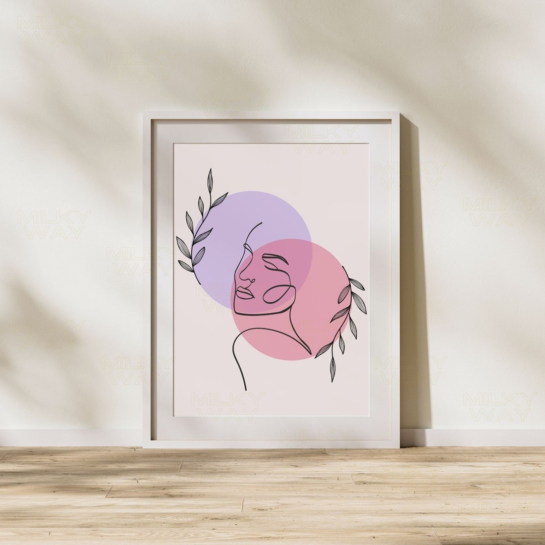 Woman Line Art Print, Woman Line Drawing Wall Art, Living Room Wall Art ...