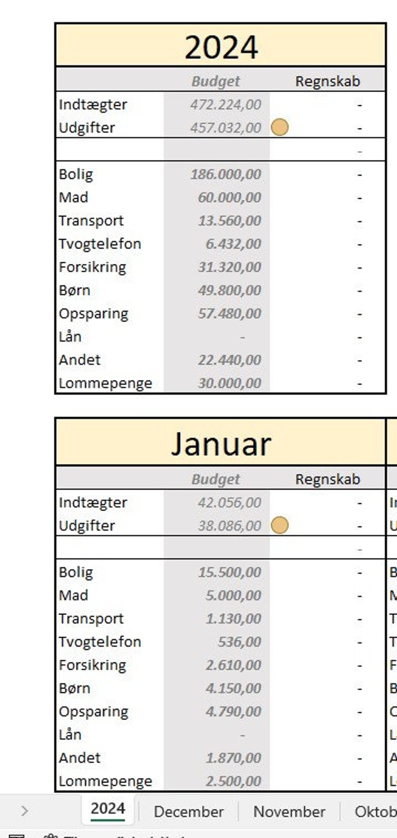 Budget Template - Etsy