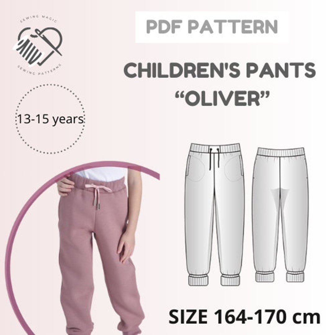 Children's Pants Sewing Pattern for Kids, Download Printable Pants PDF ...
