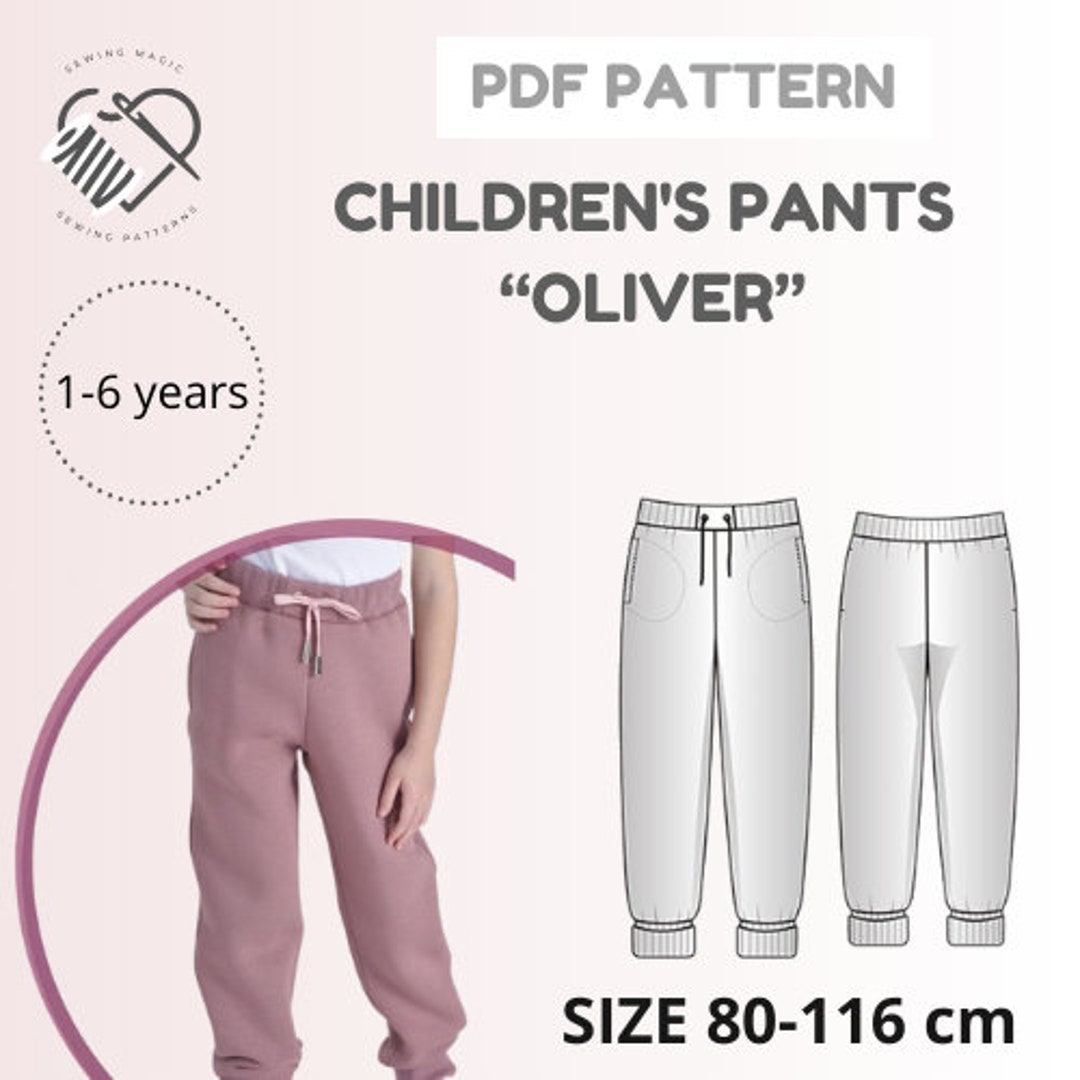 Kid's Pants PDF Sewing Pattern for Unisex Pants Boys and Girls Easy ...