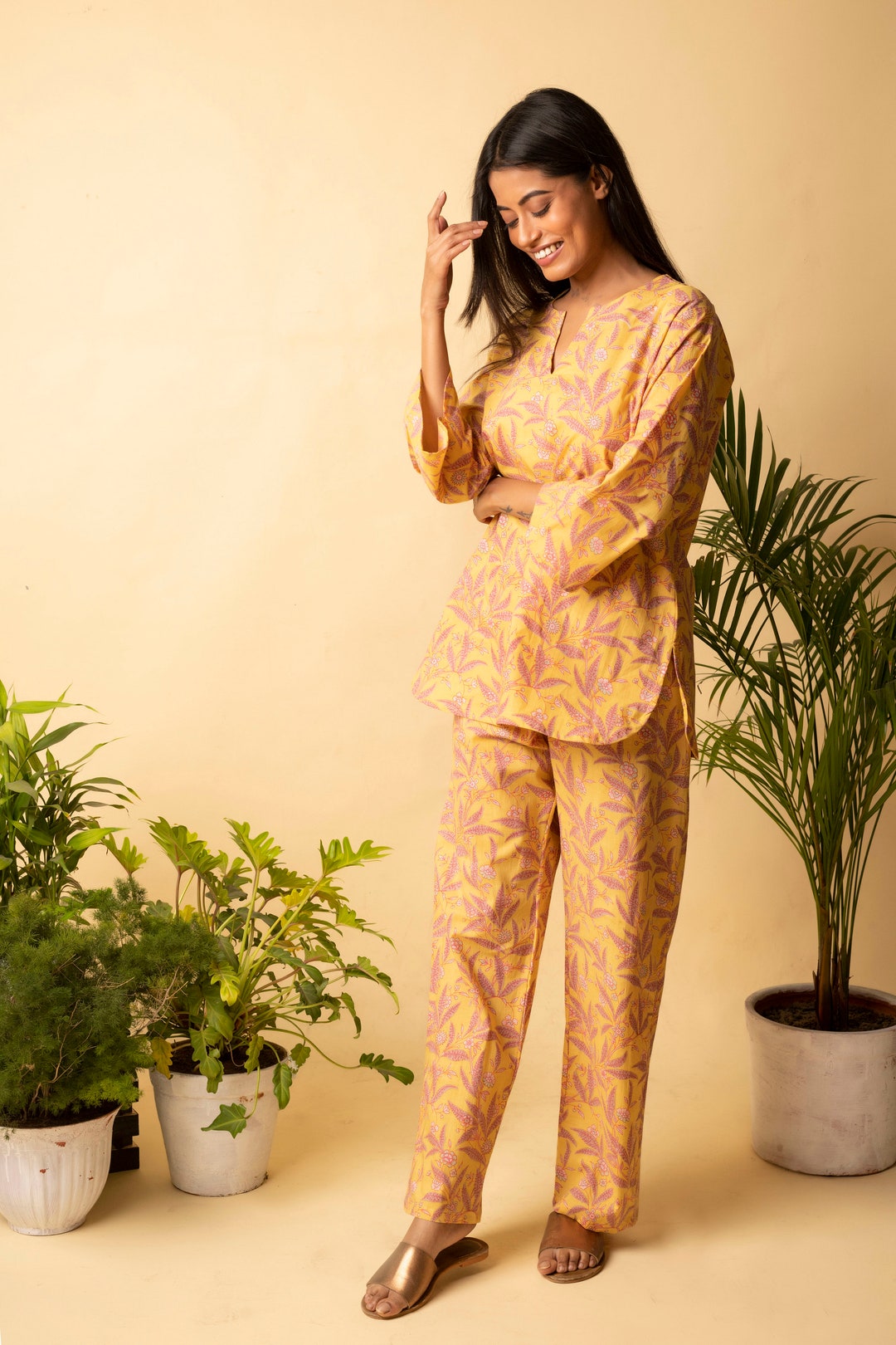 Soft Cotton Pyjama's With Block Print Designs for a Relaxed Day at Home ...