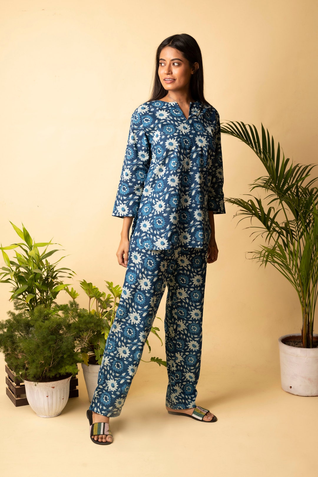 Cotton Pajama Set's With Hand Block Prints and Soft Cotton Makes for a ...