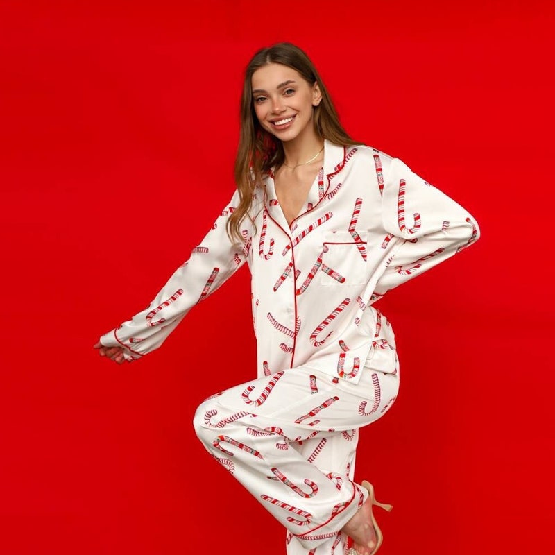 Satin Christmas Pajamas - Etsy