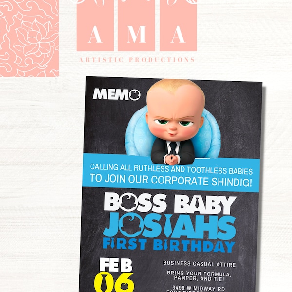 Boss Baby First Birthday Party Invitations - Etsy