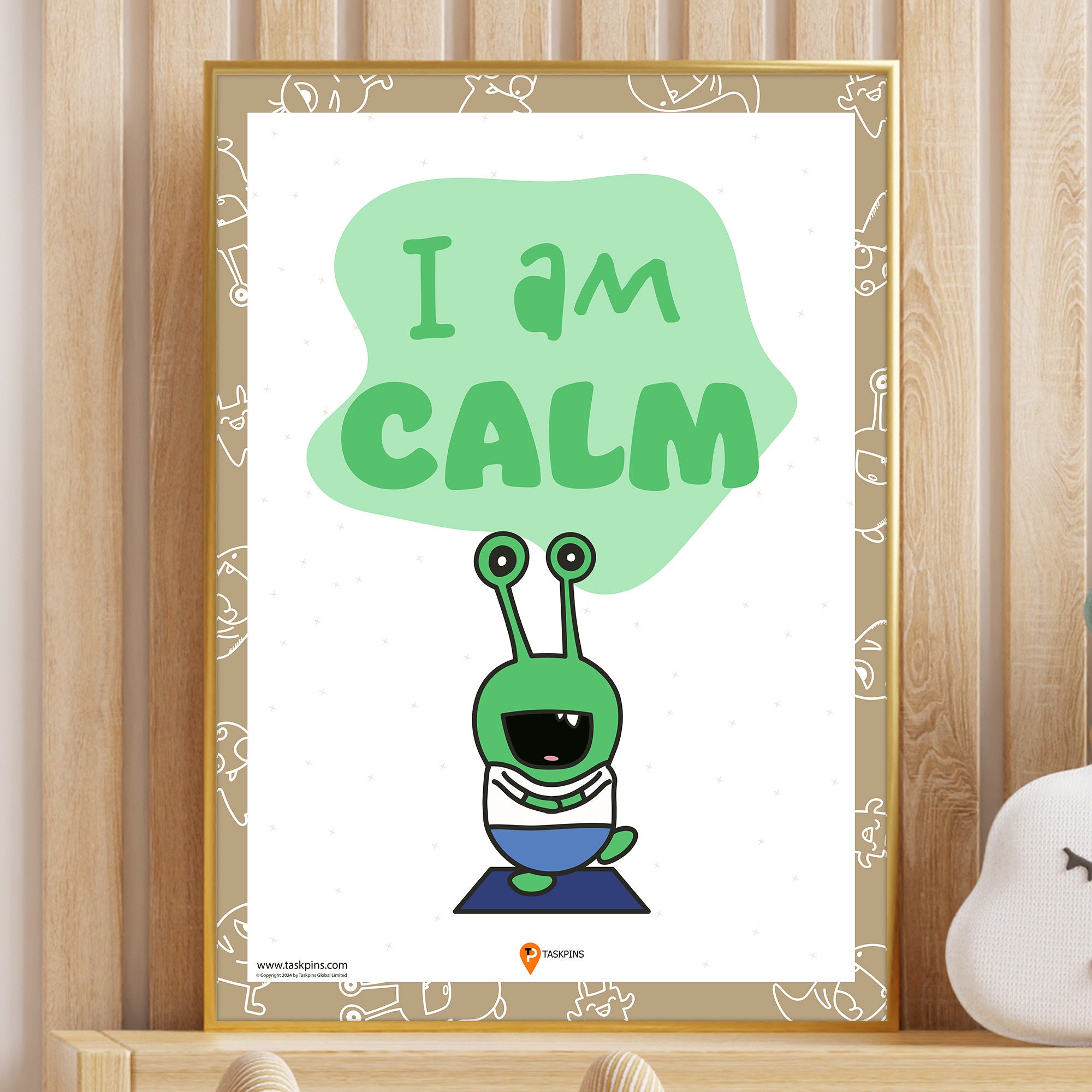 I Am Calm Affirmations Wall Art Girls Room Decor Kids Positive ...