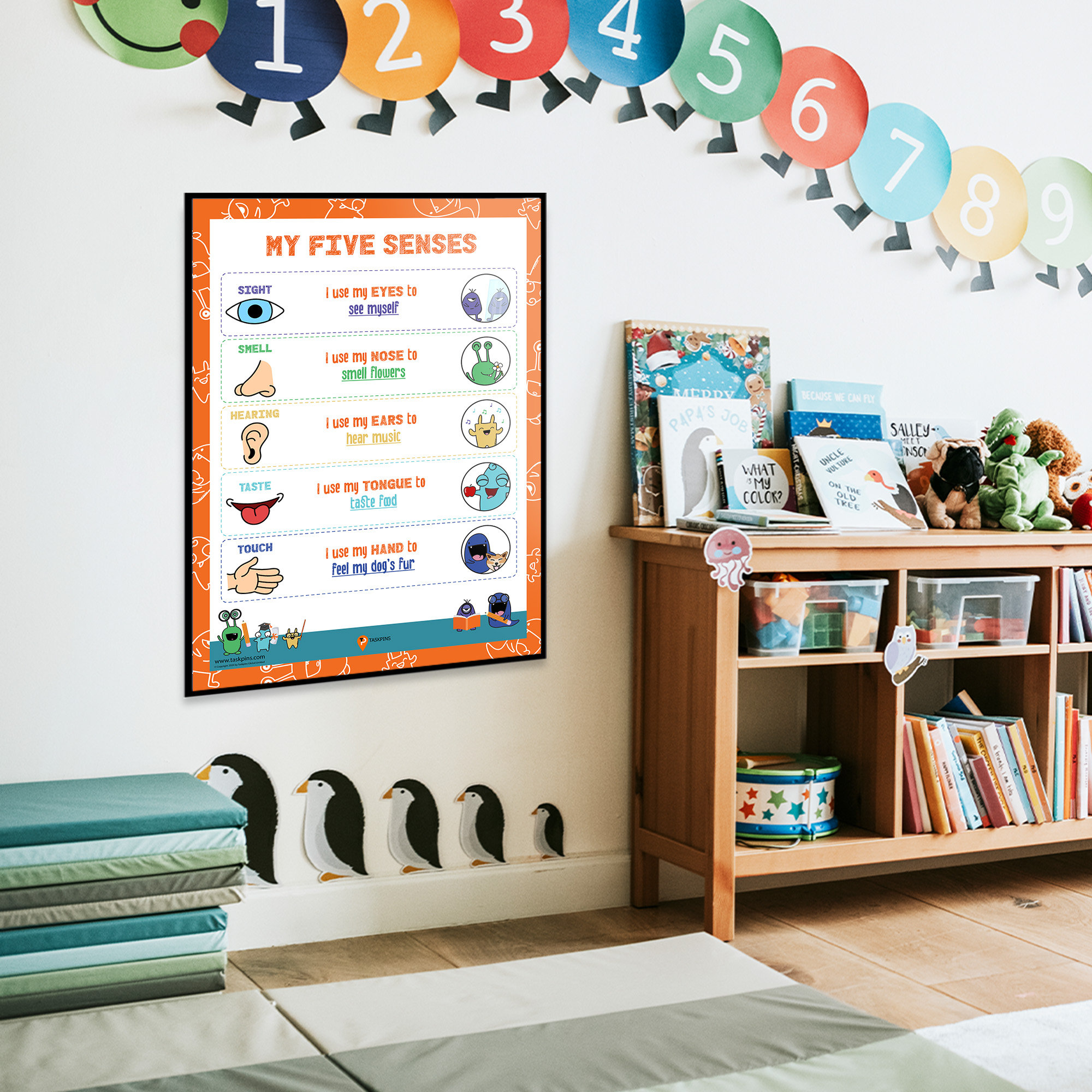 Teaching 5 Senses Kids Learning Science Five Senses Body Print Toddlers ...