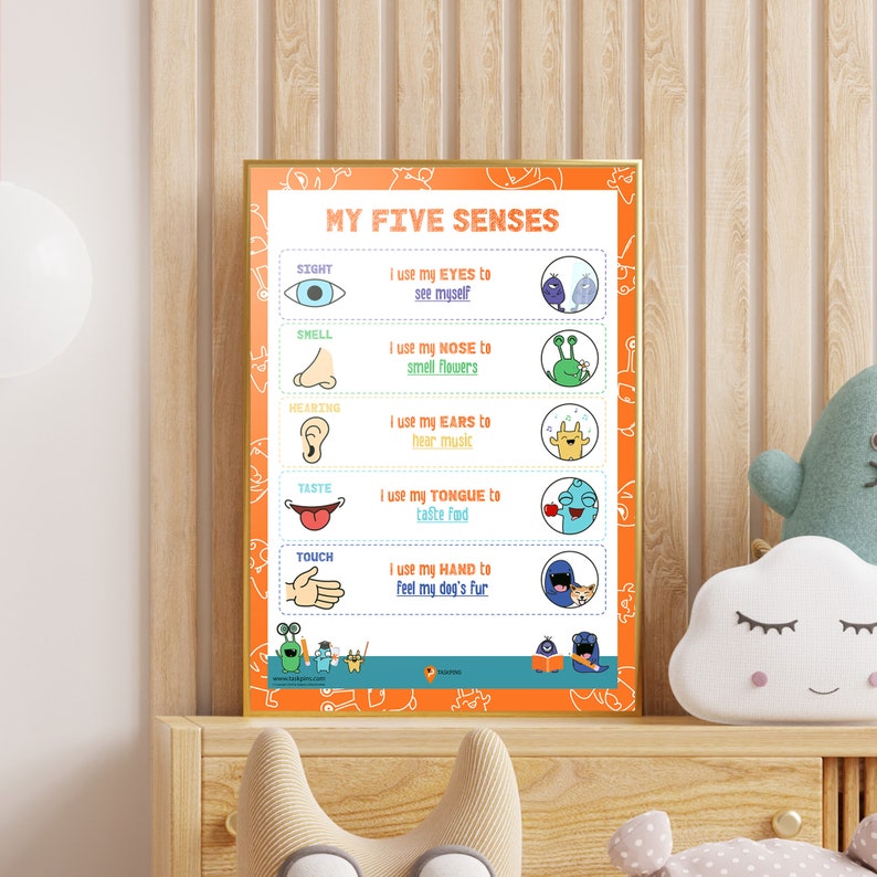 Teaching 5 Senses Kids Learning Science Five Senses Body Print Toddlers ...