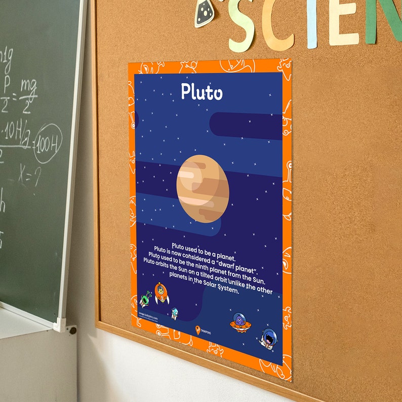 Planet Pluto Poster Space Printable Pluto Wall Art Poster Pluto Kids Bedroom Poster Playroom ...