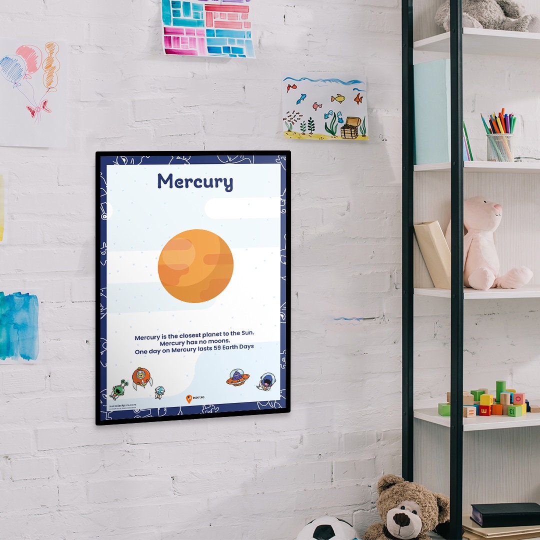 Mercury Planet Poster Space Printable Mercury Boho Art Poster Planet ...