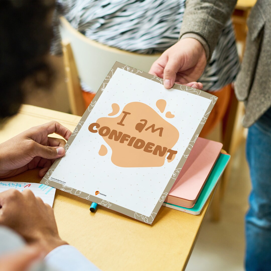 I Am Confident Affirmations Wall Art Kids Room Decor Positive ...