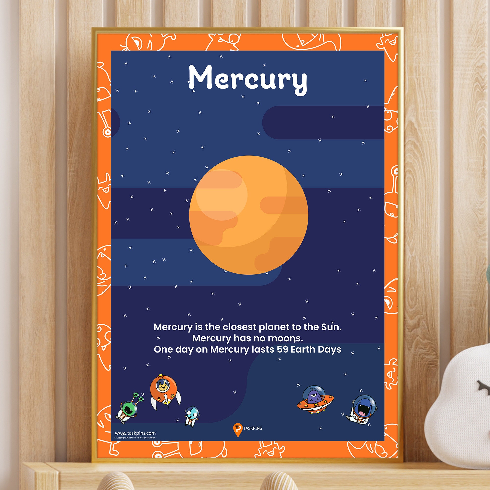 Mercury Planet Poster Space Printable Mercury Wall Art Poster Planet ...