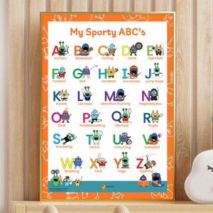 ABC Poster Alphabet Early Reading Printable Toddlers Room Idea Sports ...