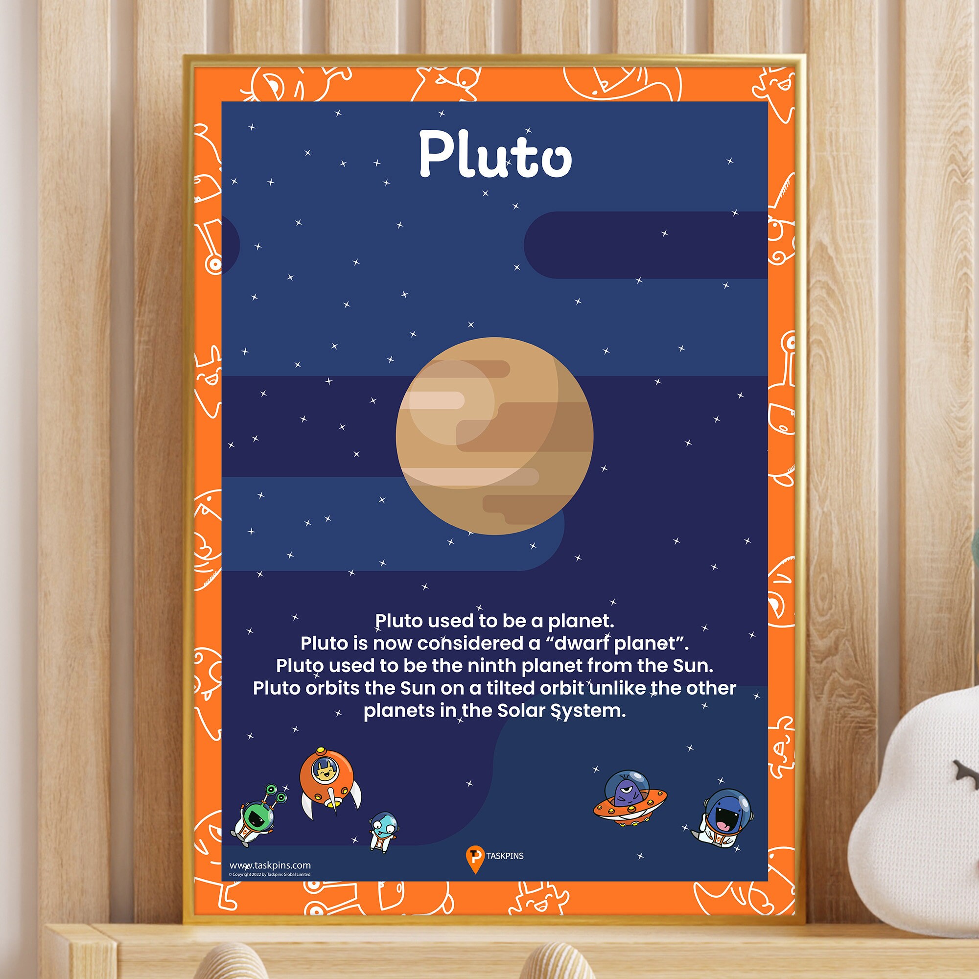 Planet Pluto Poster Space Printable Pluto Wall Art Poster Pluto Kids ...