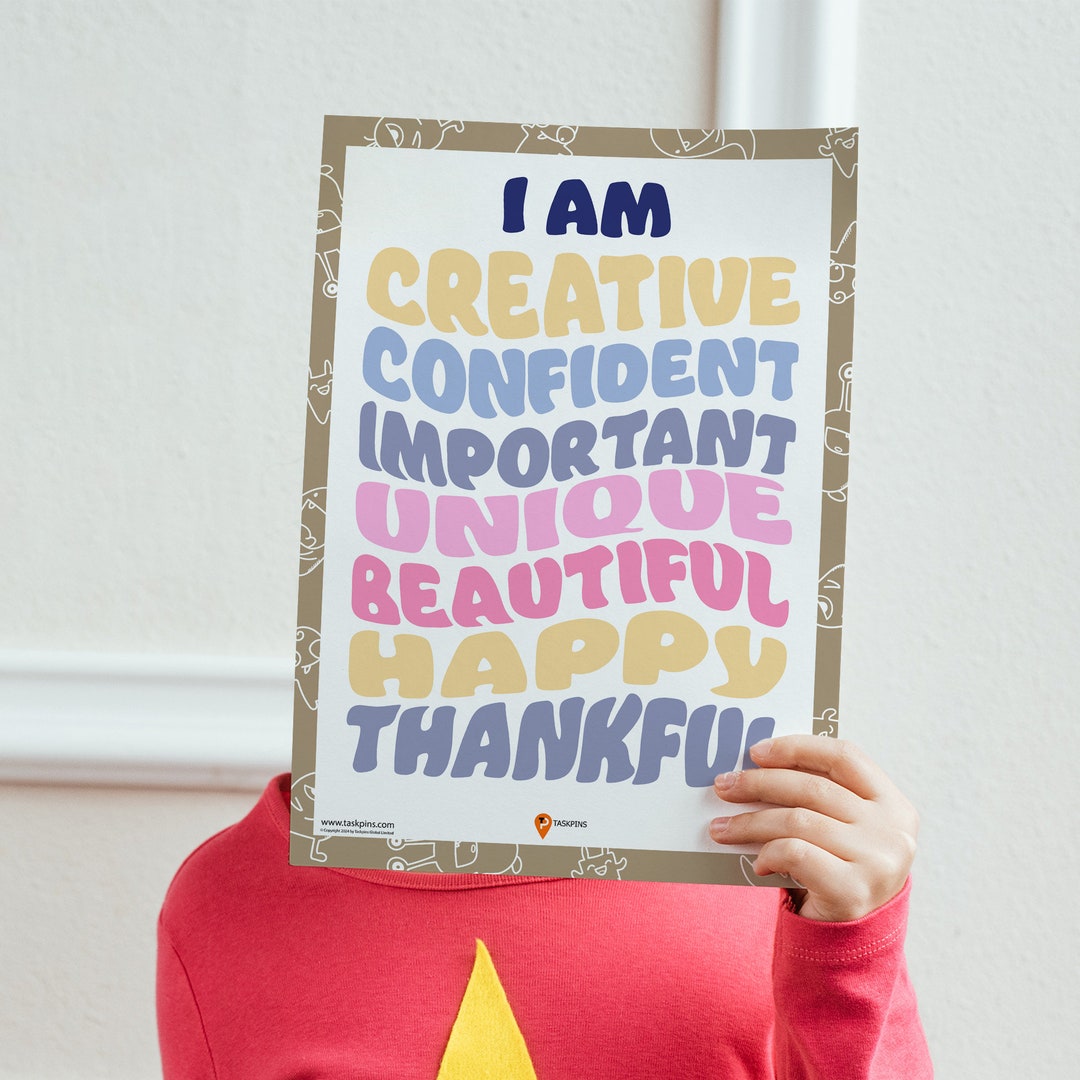 Affirmations Wall Art Girls Room Decor Kids Positive Affirmations Kids ...