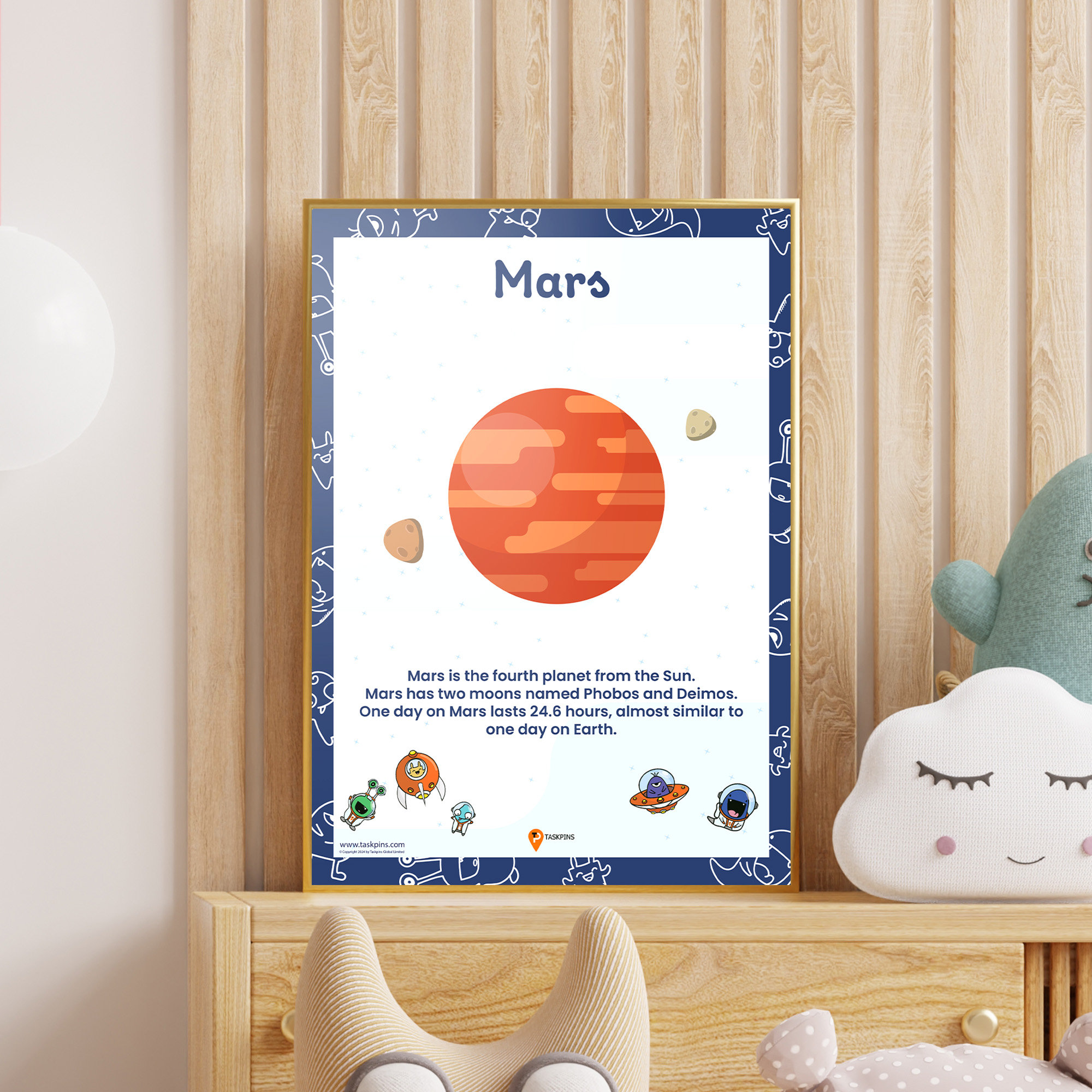 Planet Mars Poster Space Printable Mars Wall Art Poster Mars Kids ...