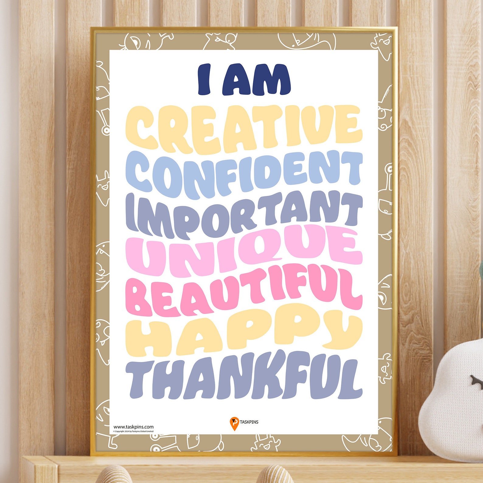 Affirmations Wall Art Girls Room Decor Kids Positive Affirmations Kids ...