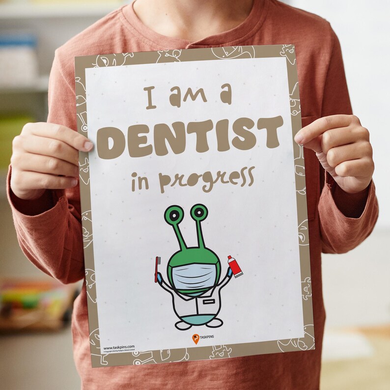 Dentist Poster Wall Art Kids Room Decor Positive Affirmations Kids ...