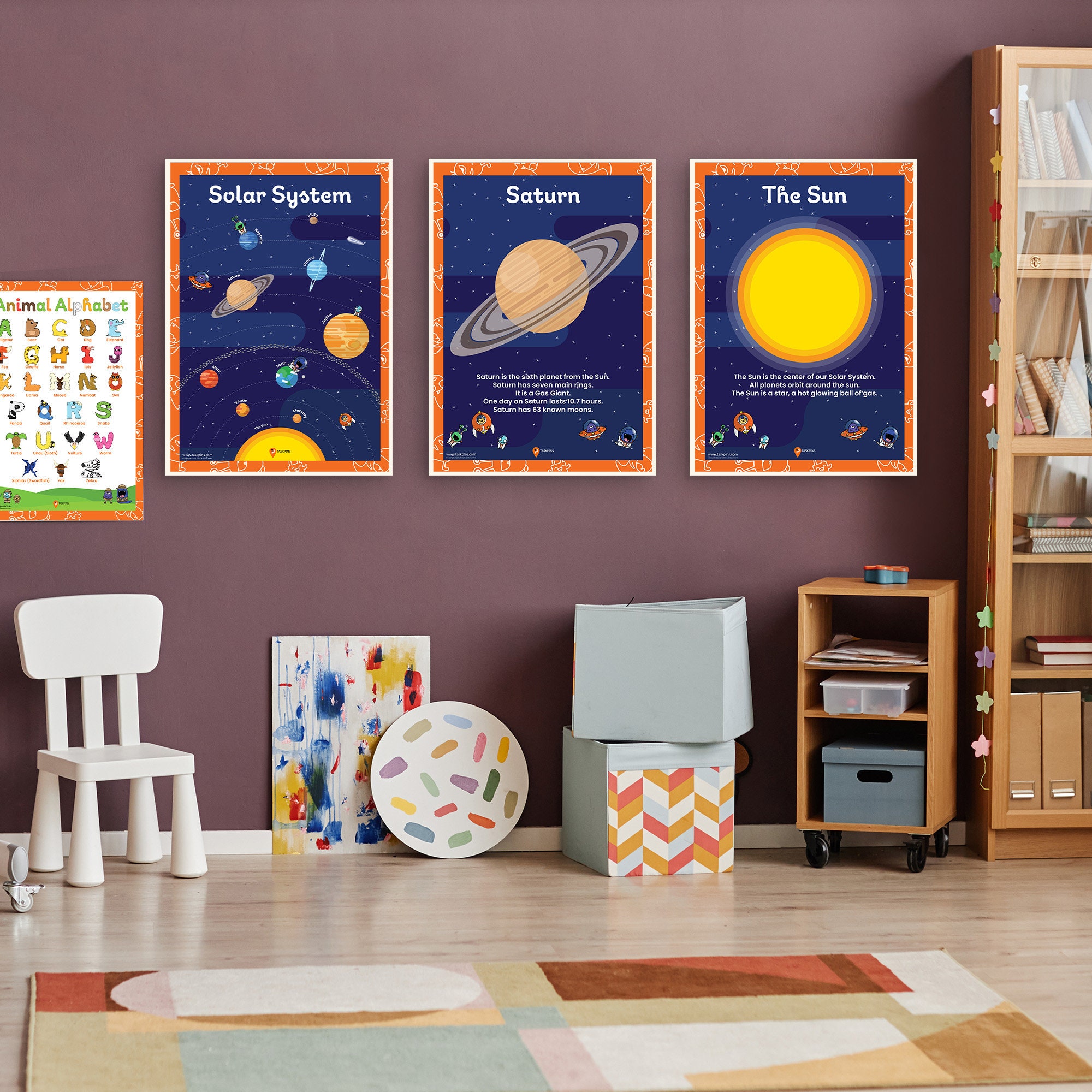 Planet Saturn Poster Space Printable Saturn Wall Art Poster Saturn Kids ...