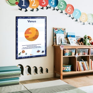 Venus Poster Space Printable Venus Wall Art Poster Venus Kids Bedroom ...