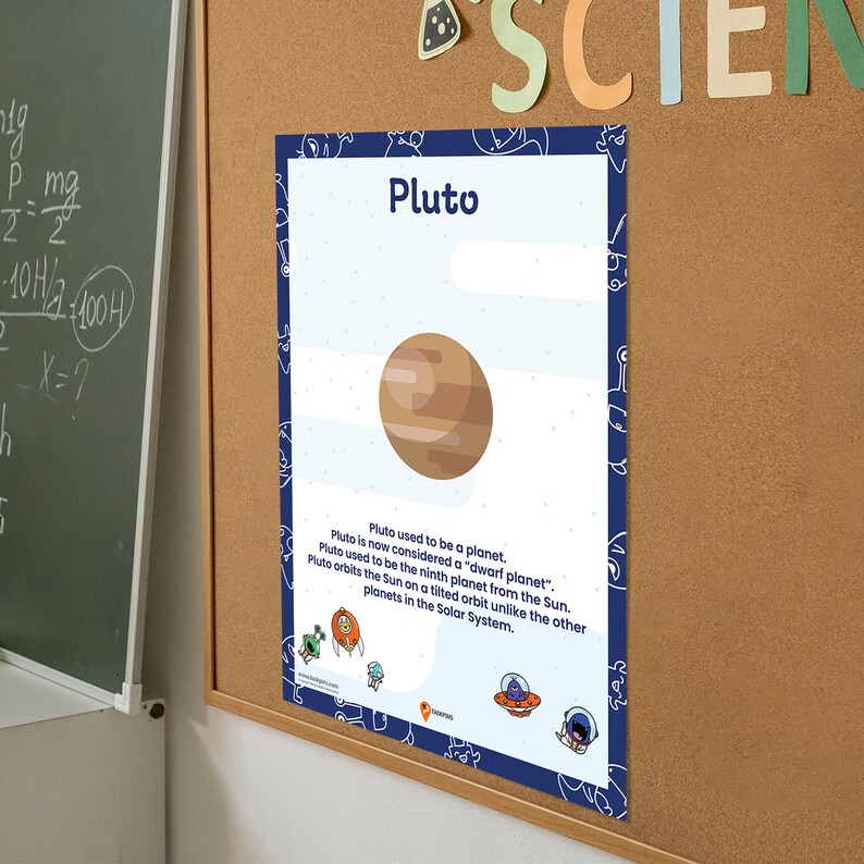 Planet Pluto Poster Space Printable Pluto Wall Art Poster Pluto Kids ...