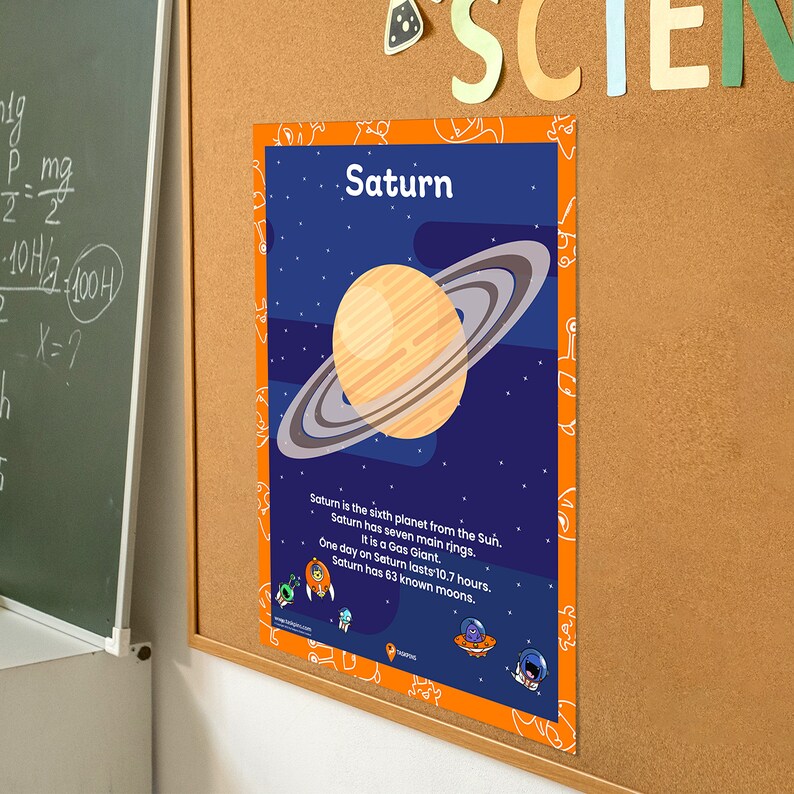 Planet Saturn Poster Space Printable Saturn Wall Art Poster Saturn Kids ...