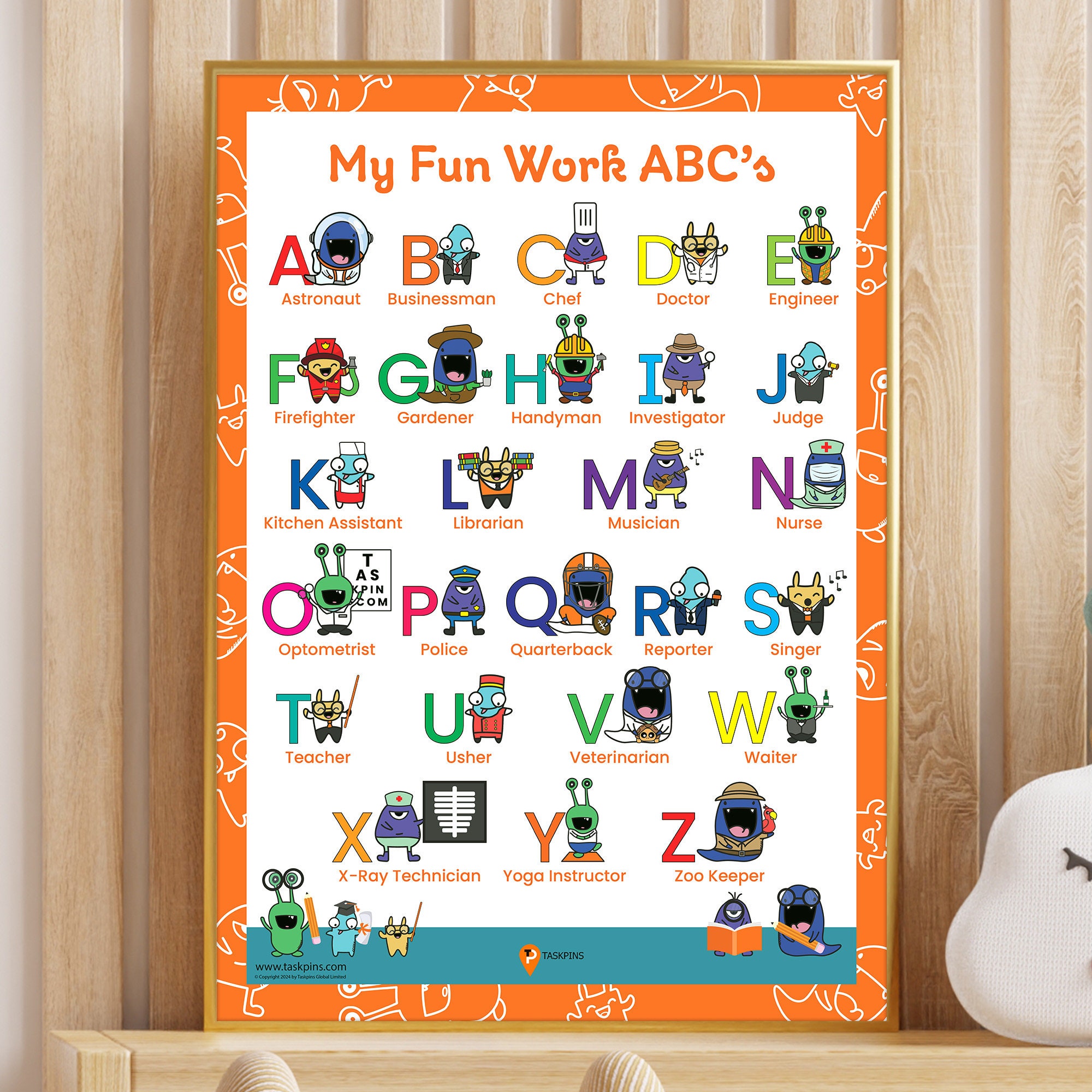 ABC Poster Alphabet Wall Art Printable Toddlers ABC Print Abc Job ...