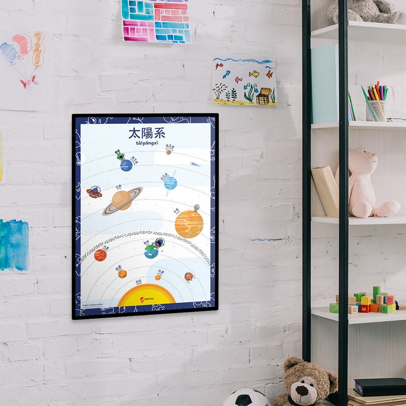 Solar System Poster Traditional Chinese 太陽系 行星 Planets Poster Space ...