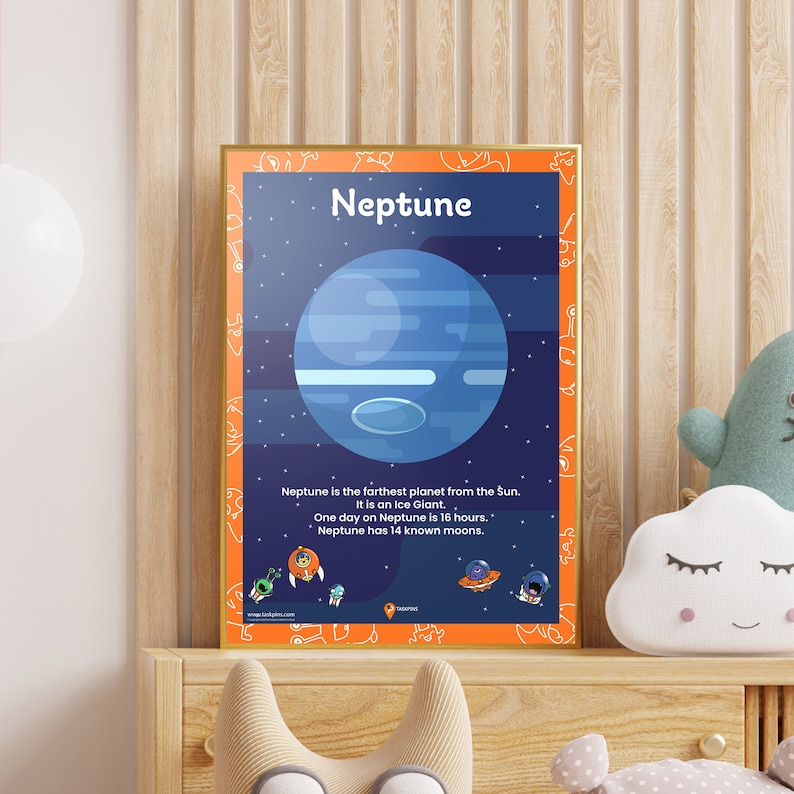 Planet Neptune Poster Space Printable Neptune Wall Art Poster - Etsy