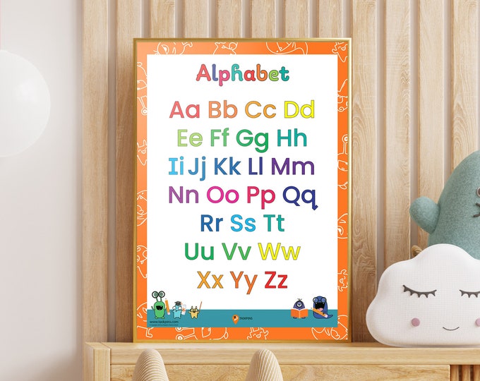 Alphabet Abc Poster, ABC Alphabet Wall Hanging , Educational Chart ...