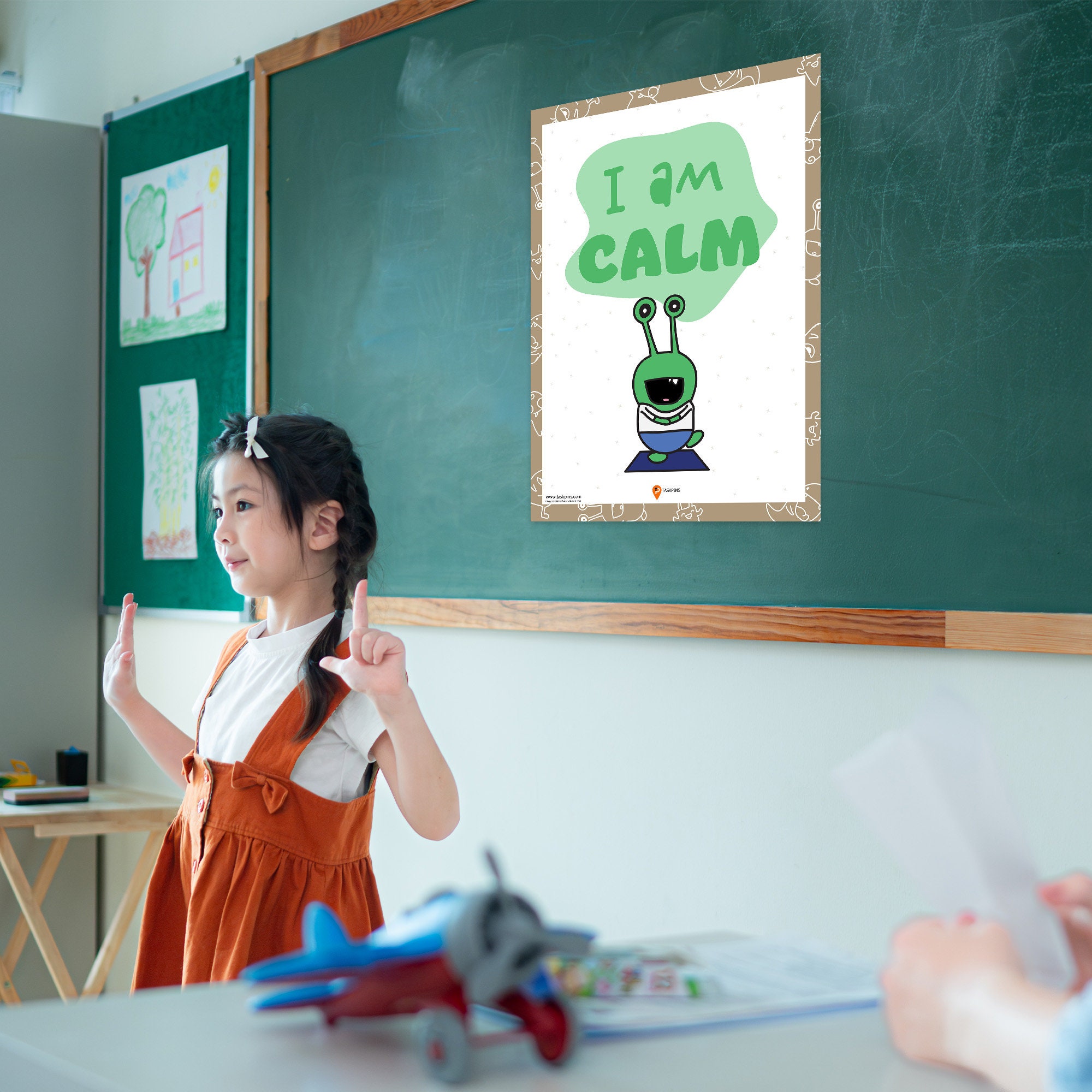 I Am Calm Affirmations Wall Art Girls Room Decor Kids Positive ...