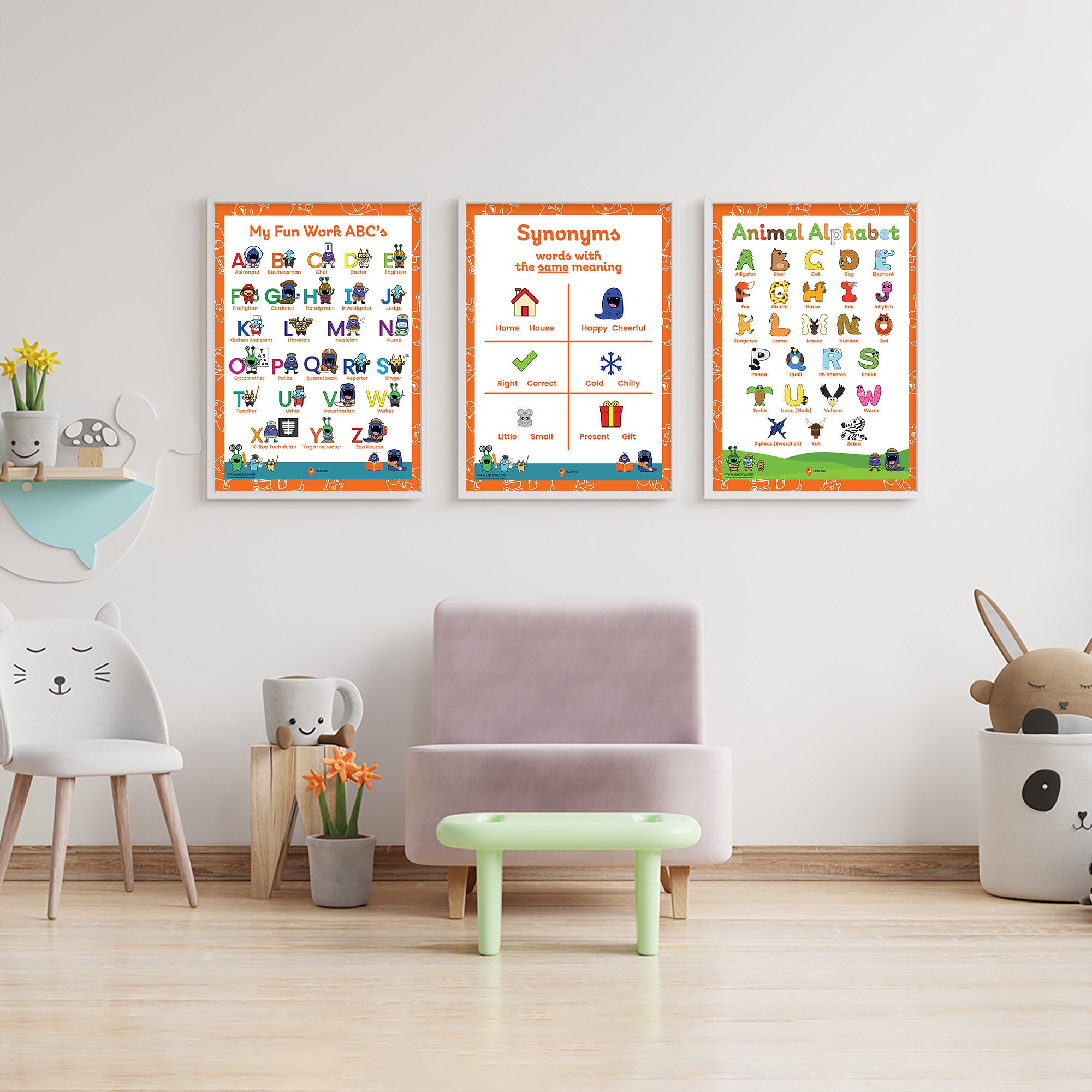 Learn English Poster Kids Synonyms Print Classroom Decor English ...