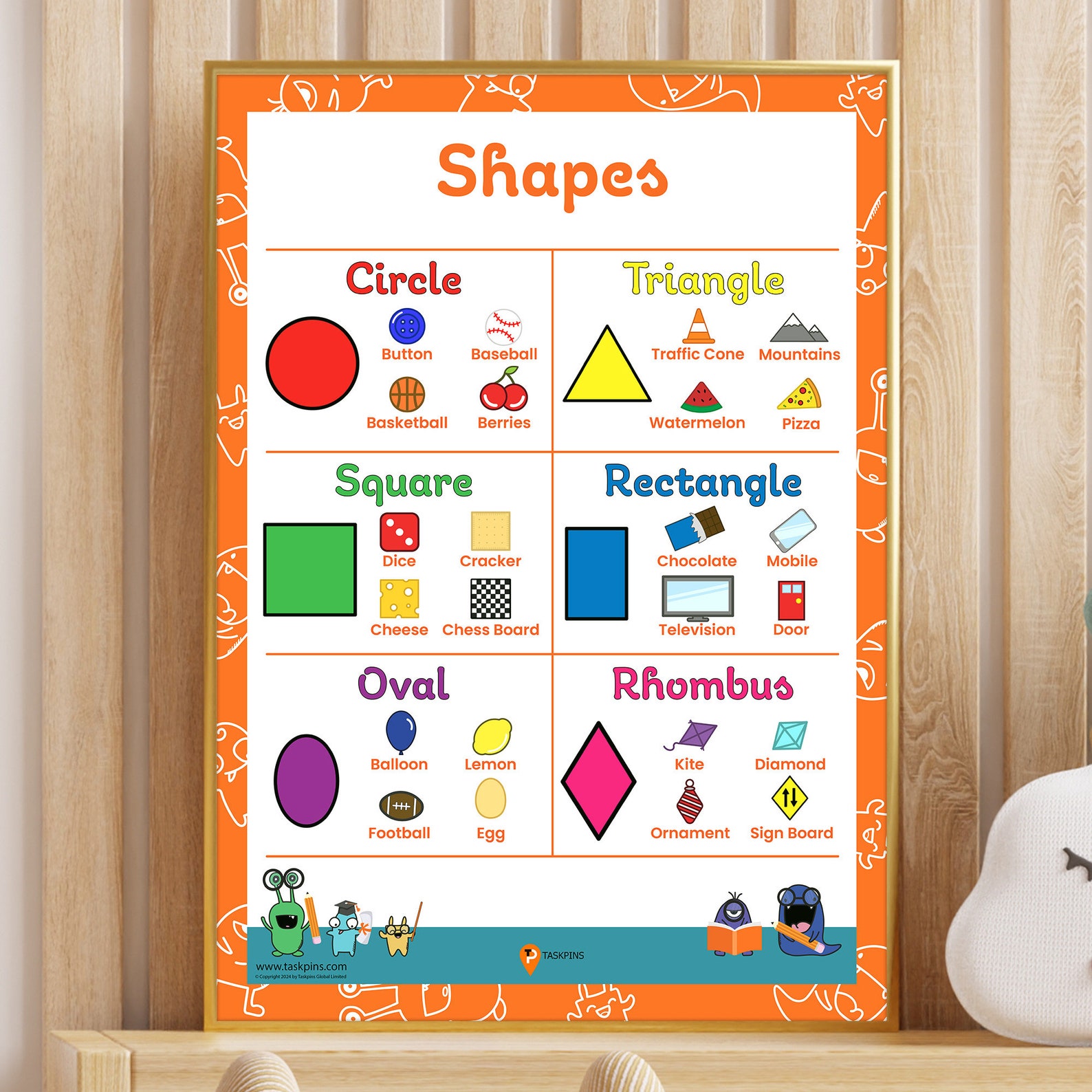 Shapes Poster Kids Learn Shapes Print Classroom Decor Shapes Printable ...