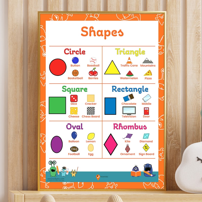 Shapes Poster Kids Learn Shapes Print Classroom Decor Shapes Printable ...