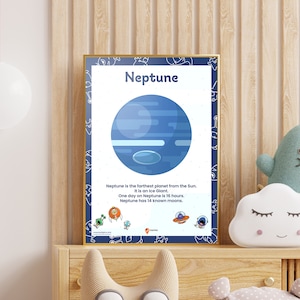 Planet Neptune Poster Space Printable Neptune Wall Art Poster Neptune ...