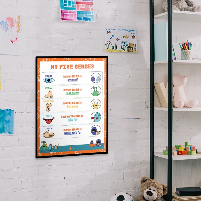 Teaching 5 Senses Kids Learning Science Five Senses Body Print Toddlers ...