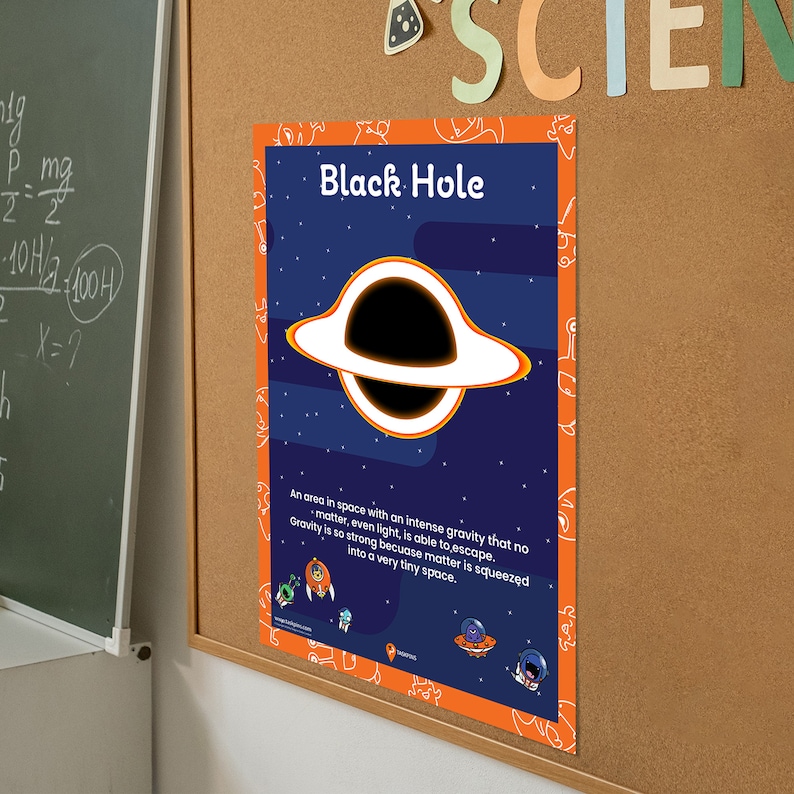 Black Hole Space Printable Science Wall Art Poster Kids Bedroom Ideas ...