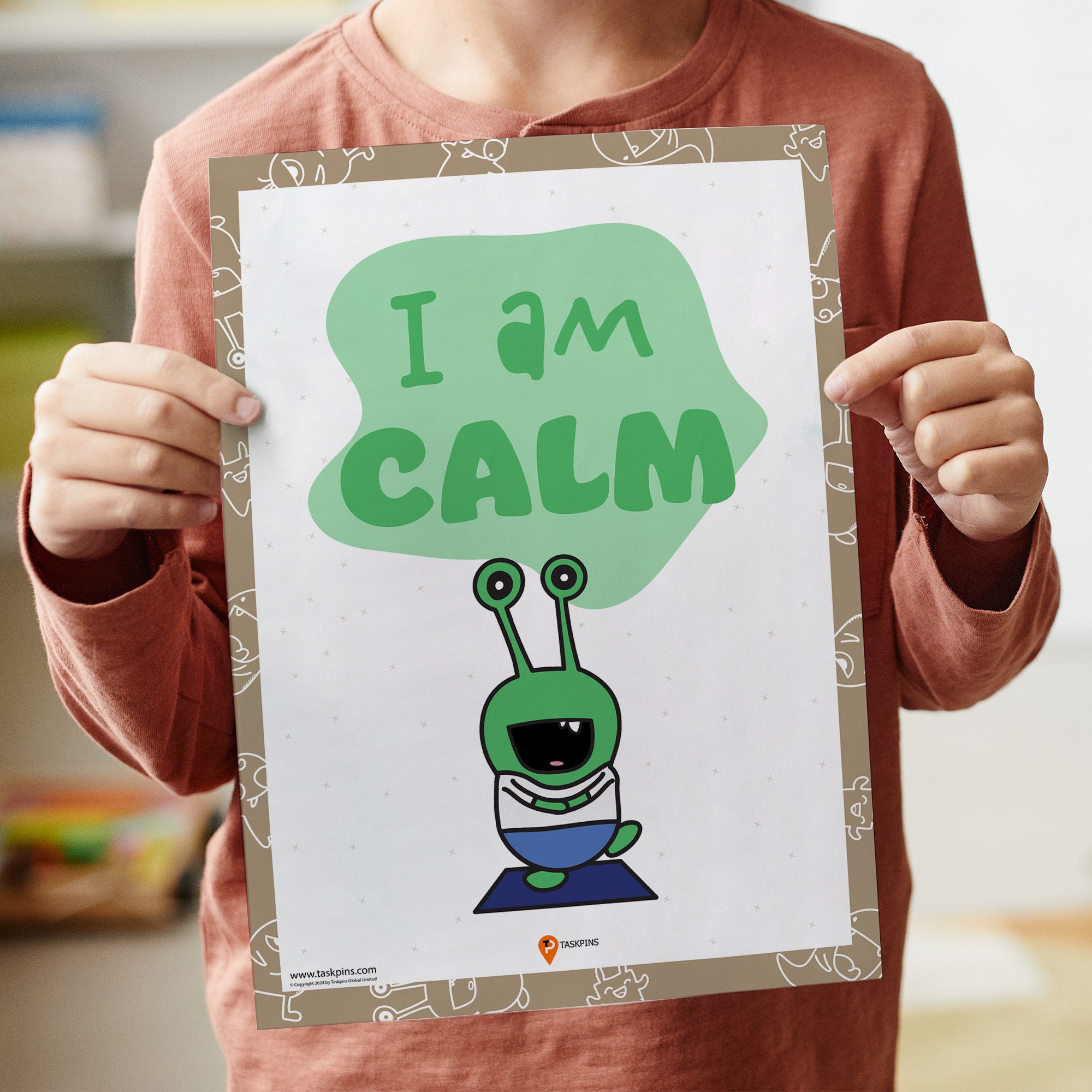 I Am Calm Affirmations Wall Art Girls Room Decor Kids Positive ...