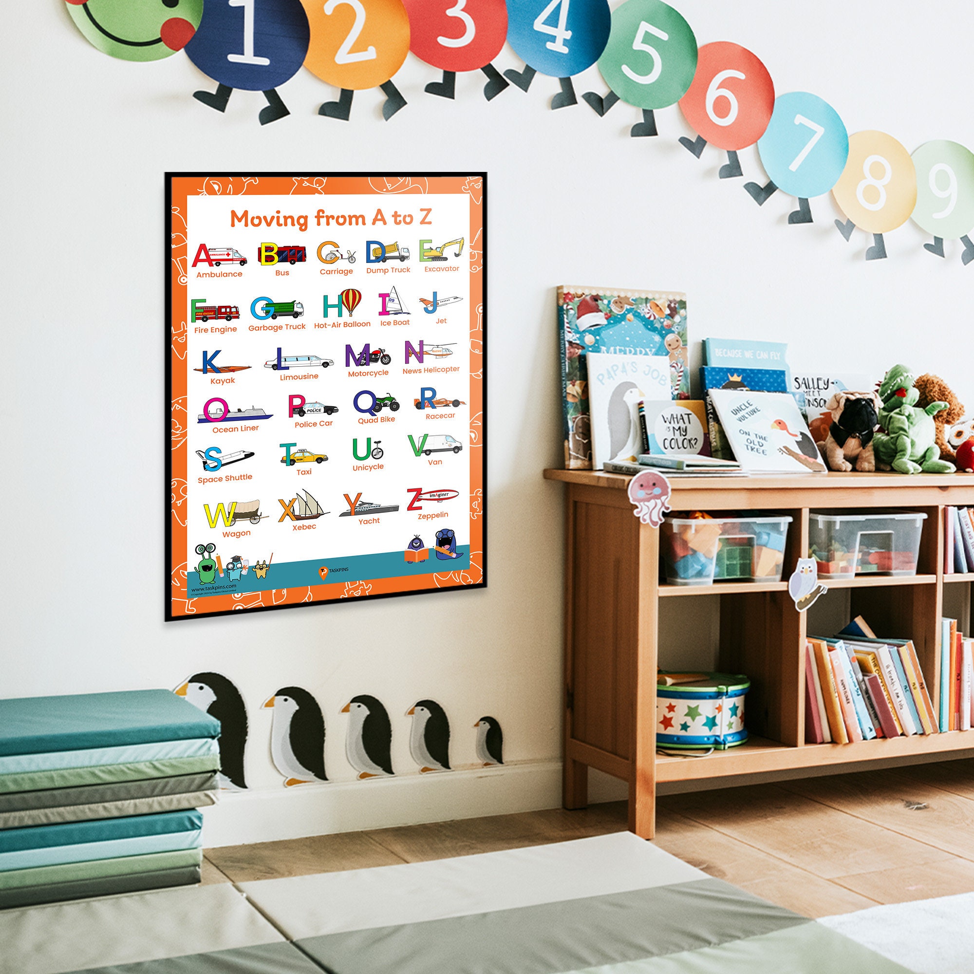 Transport Theme ABC Poster Alphabet Early Reading Printable Toddlers ...