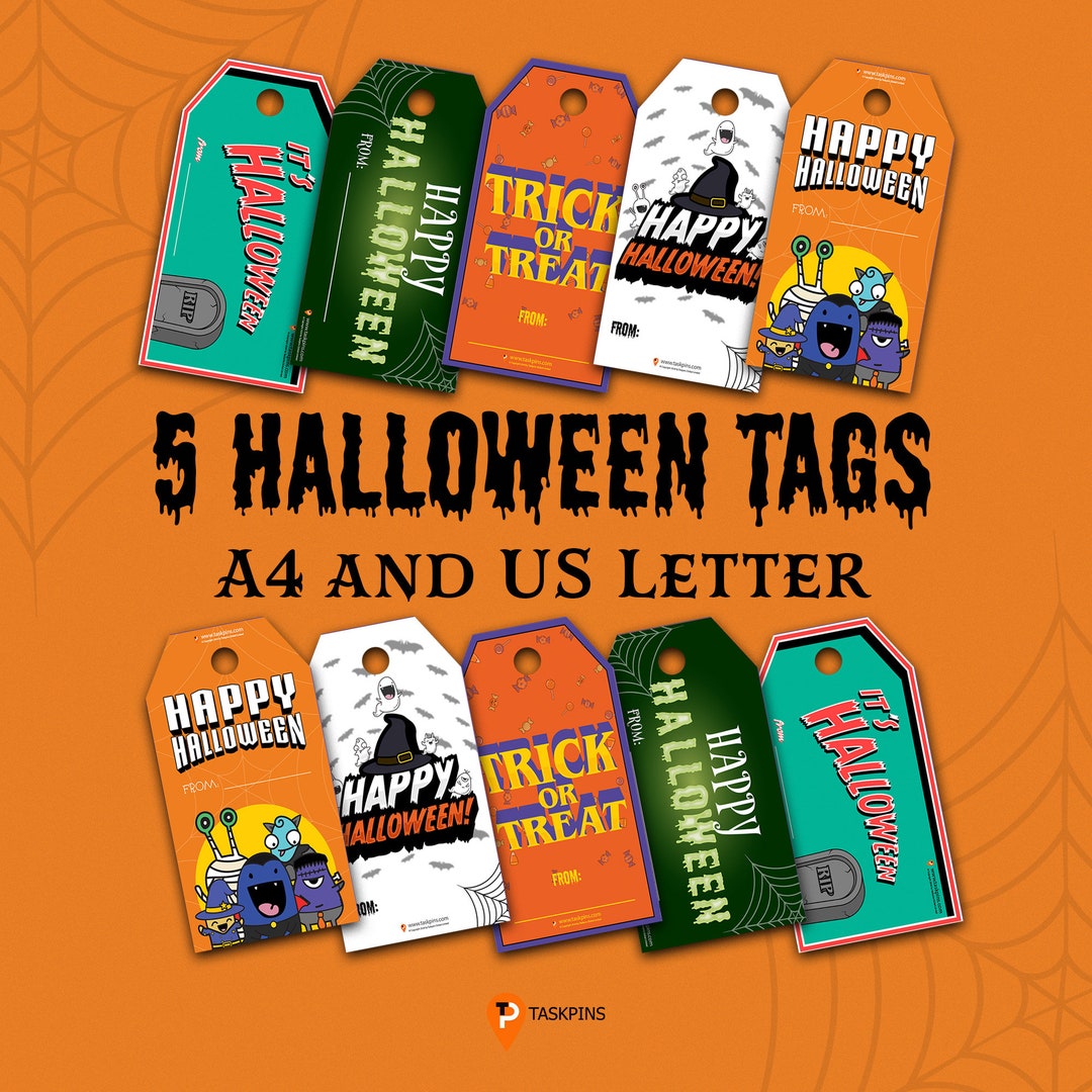 Halloween Gift Tag Set Printable Gift Tag Halloween Ideas Kids Gift Tag ...