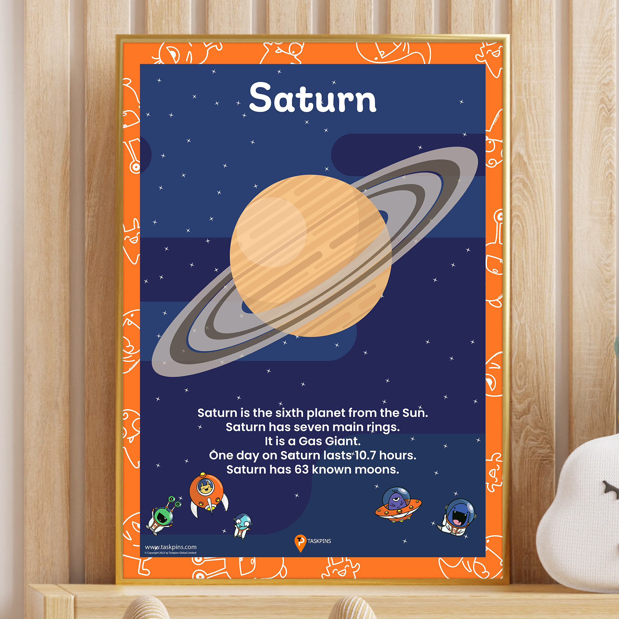 Planet Saturn Poster Space Printable Saturn Wall Art Poster Saturn Kids ...