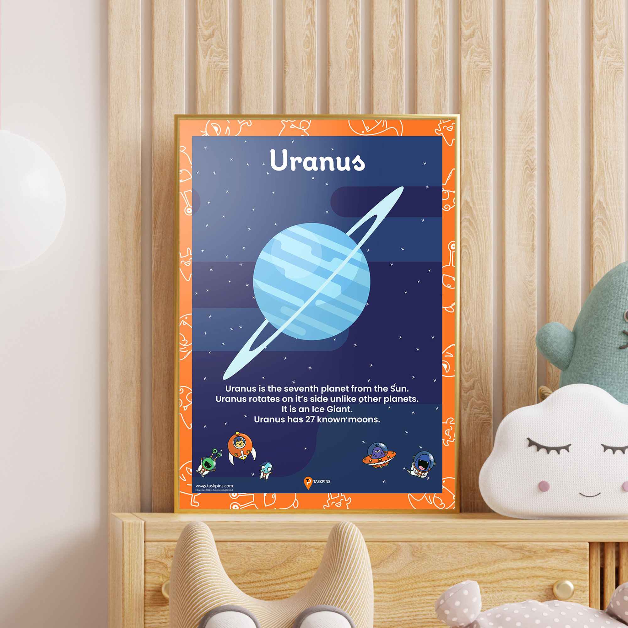 Planet Uranus Poster Space Printable Uranus Wall Art Poster Uranus Kids ...