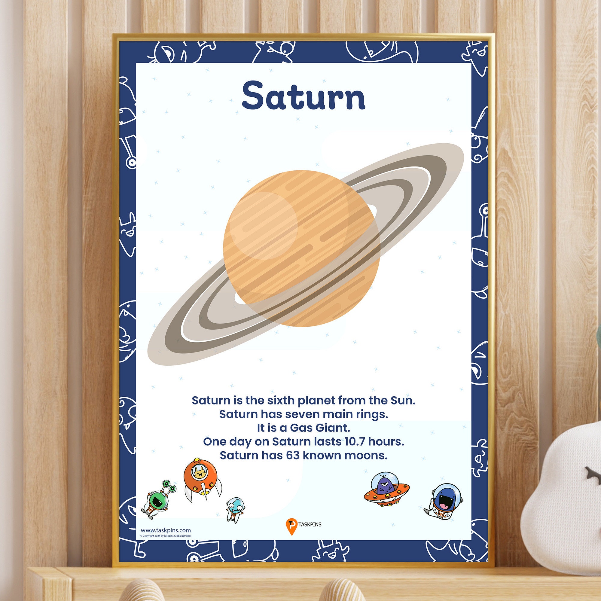 Planet Saturn Poster Space Printable Saturn Wall Art Poster Saturn Kids ...