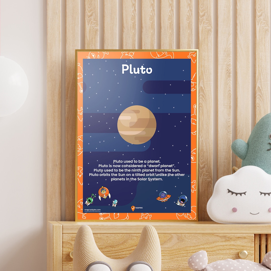 Planet Pluto Poster Space Printable Pluto Wall Art Poster Pluto Kids ...