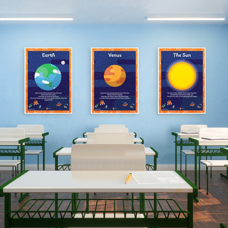 Venus Poster Space Printable Venus Wall Art Poster Venus Kids Bedroom ...