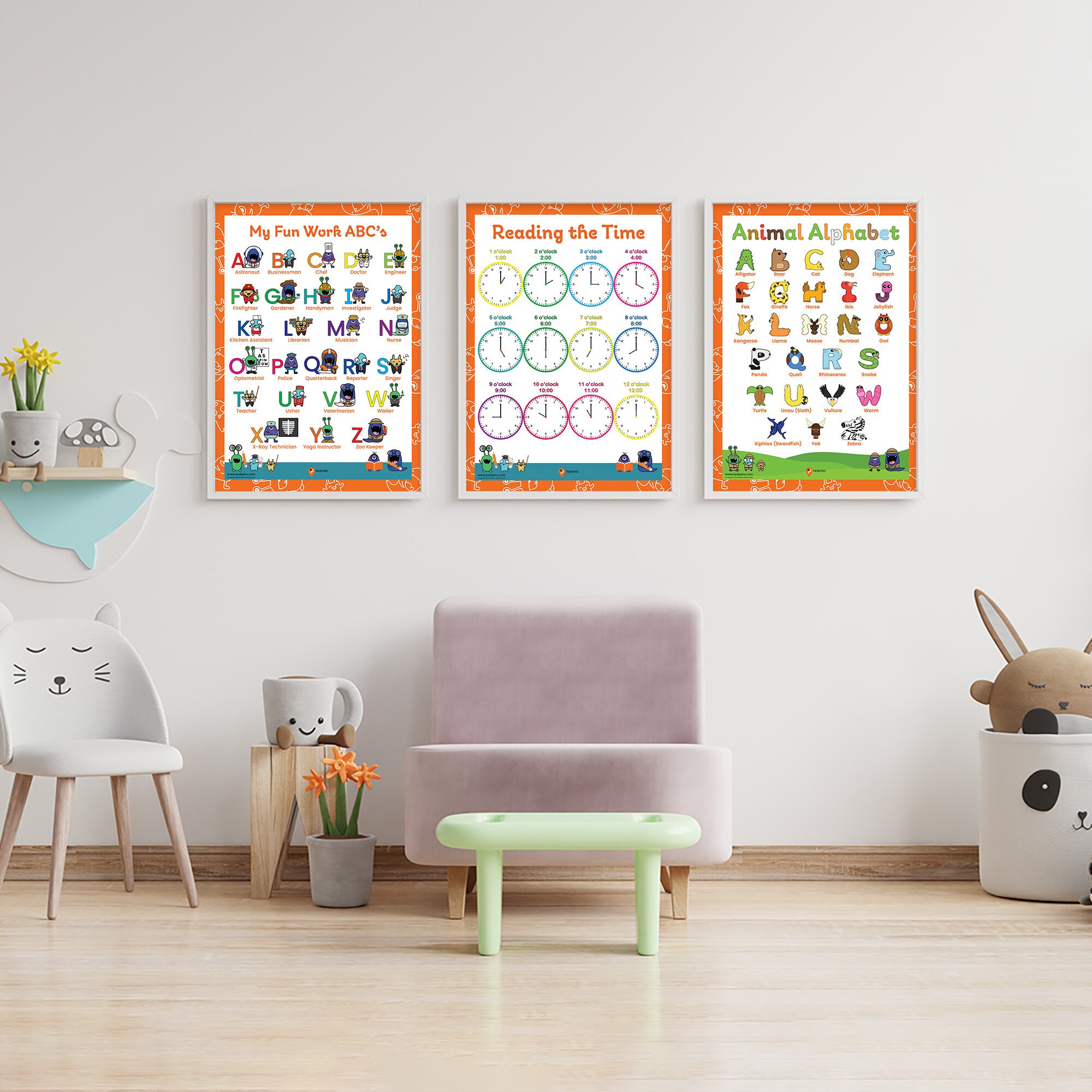 Telling Time Poster Kids Clocks Print Classroom Decor Reading Clocks ...