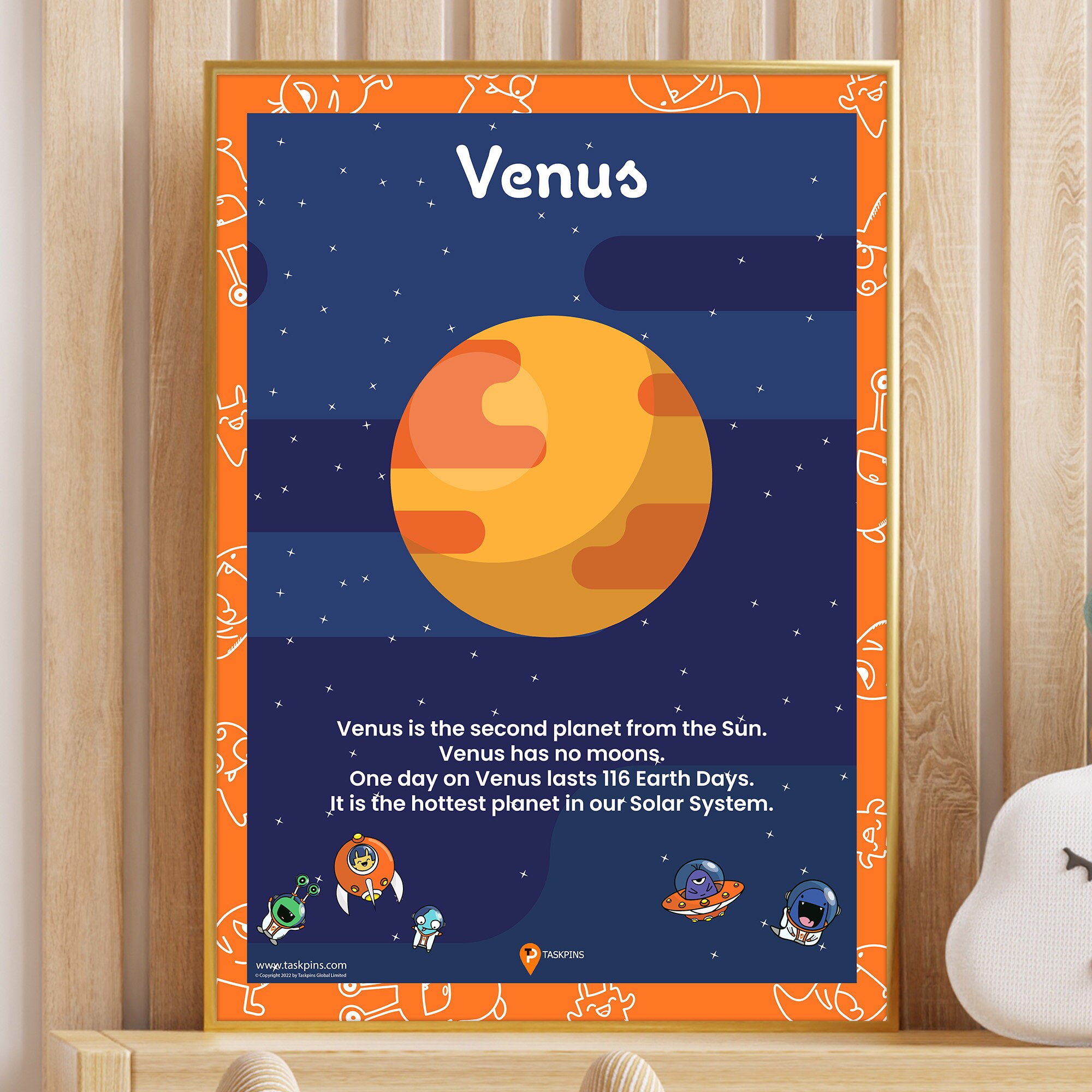 Venus Poster Space Printable Venus Wall Art Poster Venus Kids Bedroom ...