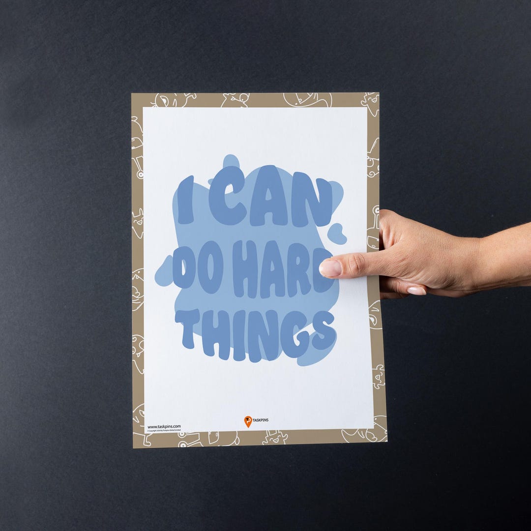 I Can Do Hard Things Affirmations Wall Art Kids Room Decor Positive ...